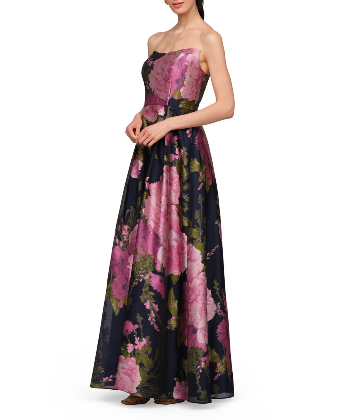 KAY UNGER Kay Unger Strapless Floral Gown